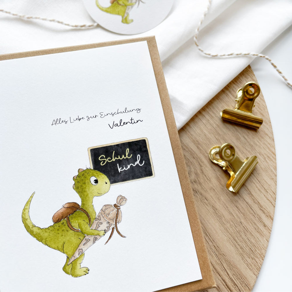 Geschenkbox - Alles Liebe zur Einschulung | Dino